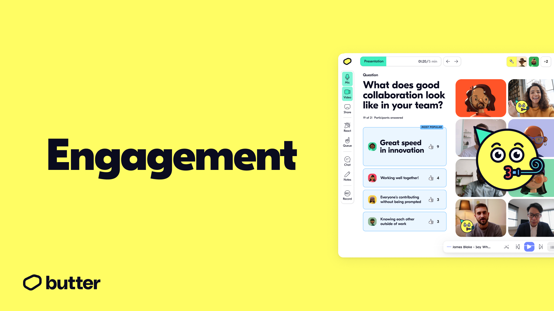 Engagement in Butter | Reactions, sound effects, queue, music & chat