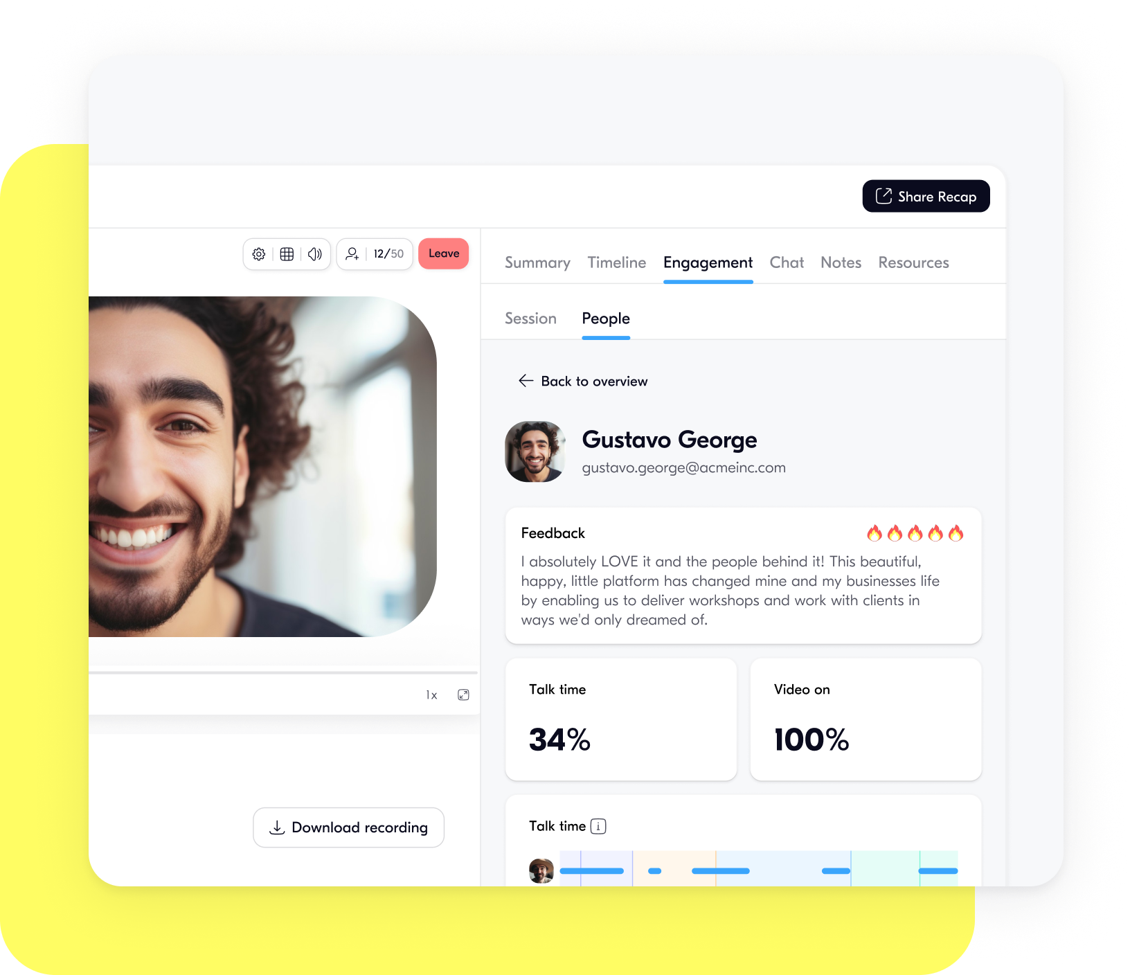 Butter Engagement Analytics & Feedback | Facilitation insights tool