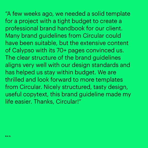 Calypso Brand Guidelines — Made by Circular — Adobe brand templates for ...