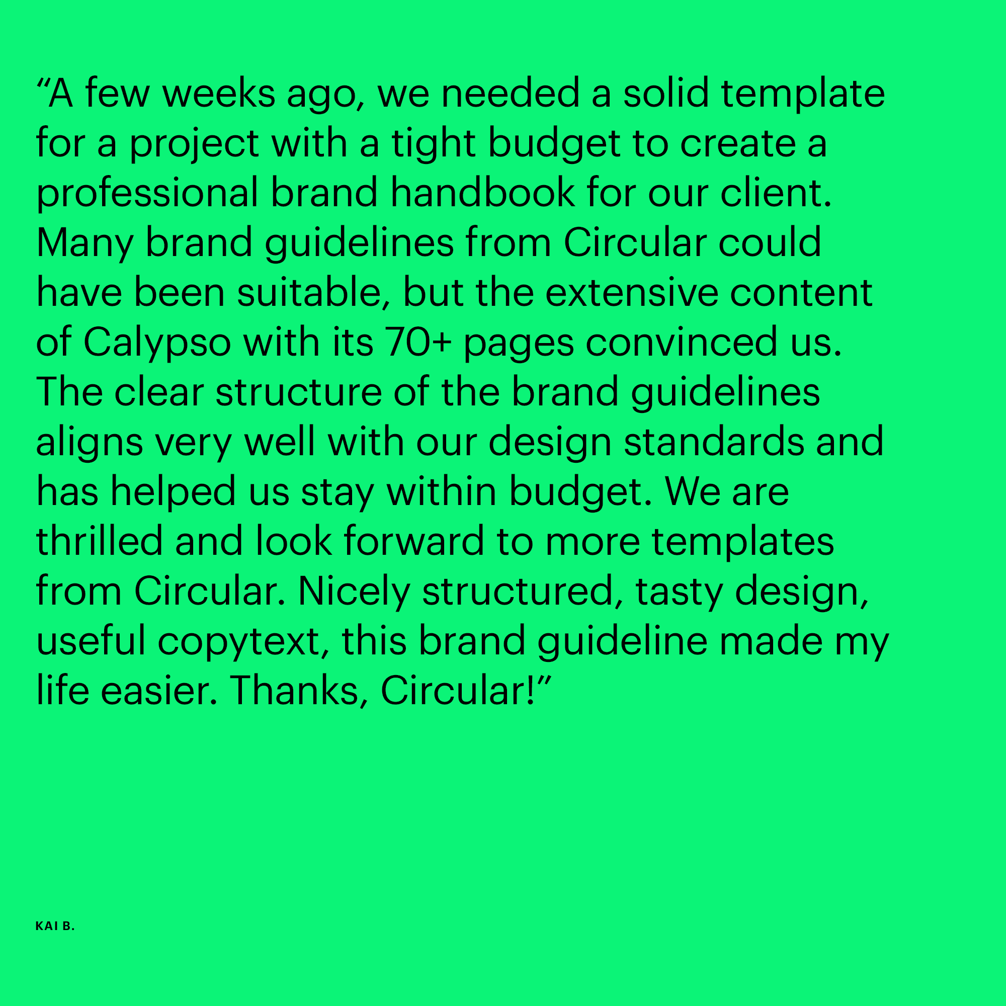 Calypso Brand Guidelines — Made by Circular — Adobe brand templates for ...