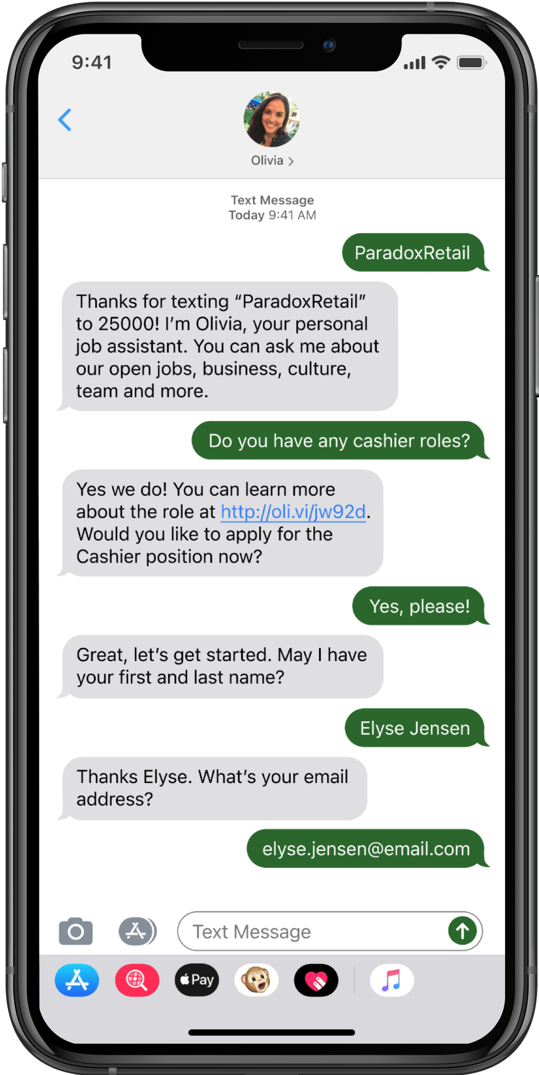Text to Apply Application Screening Software — Paradox