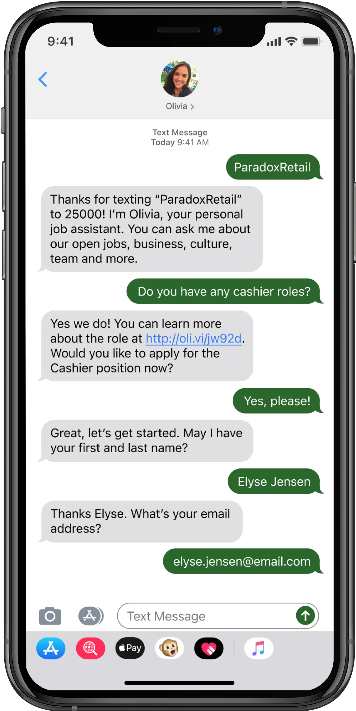 Text to Apply Application Screening Software — Paradox