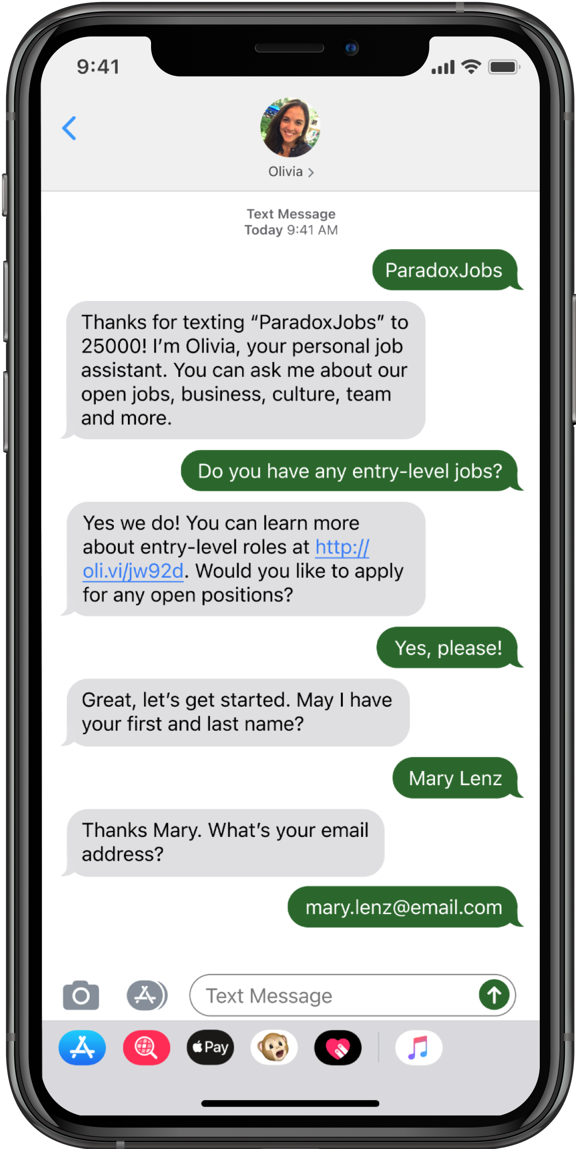 Text to Apply Application Screening Software — Paradox