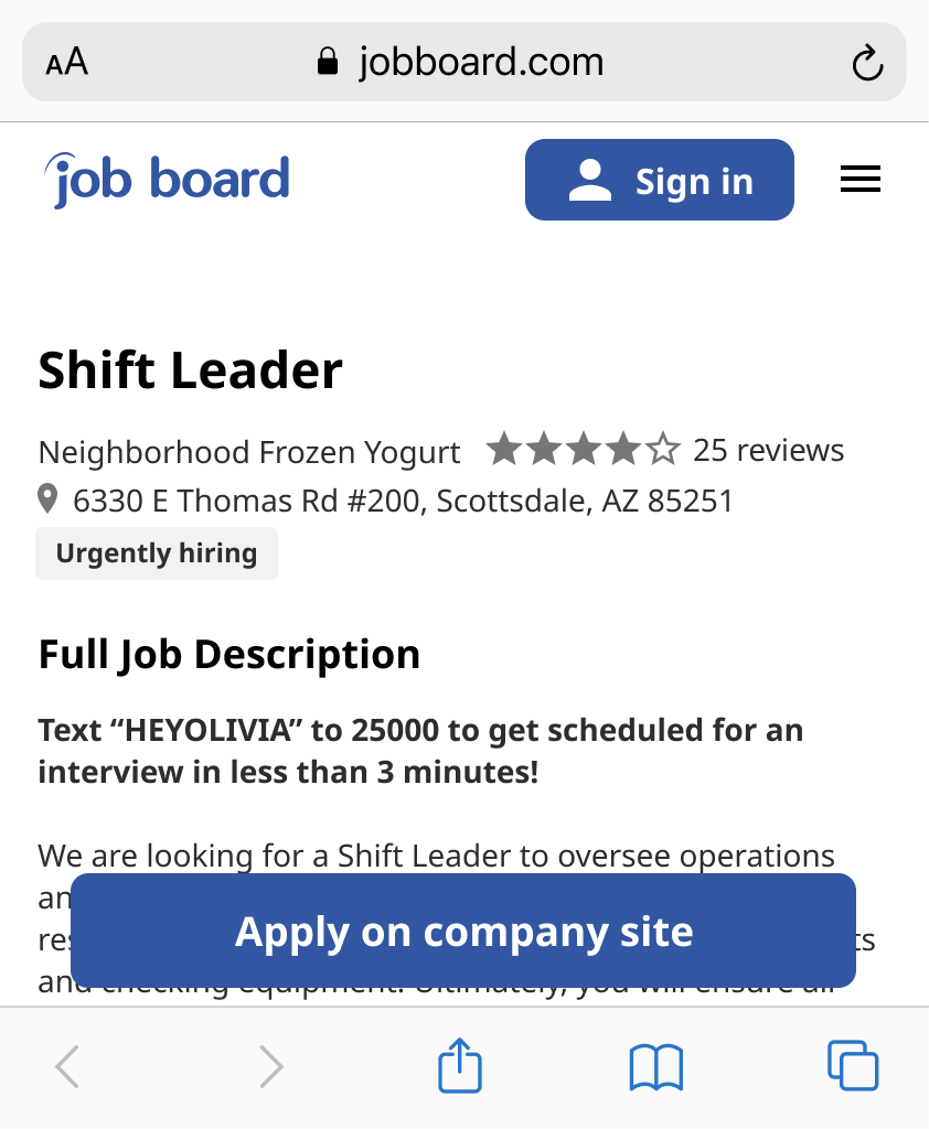 Text to Apply Application Screening Software — Paradox