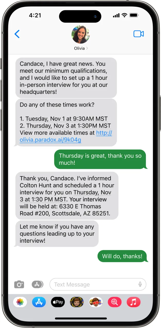 Interview Scheduling — Paradox