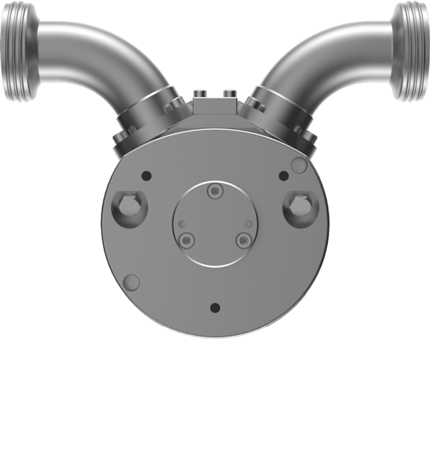 Industrial pump for highly viscous solid-containing media