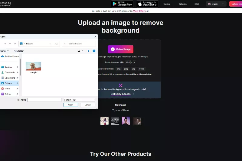Erase.bg vs DepositPhotos Background Removal Tool.