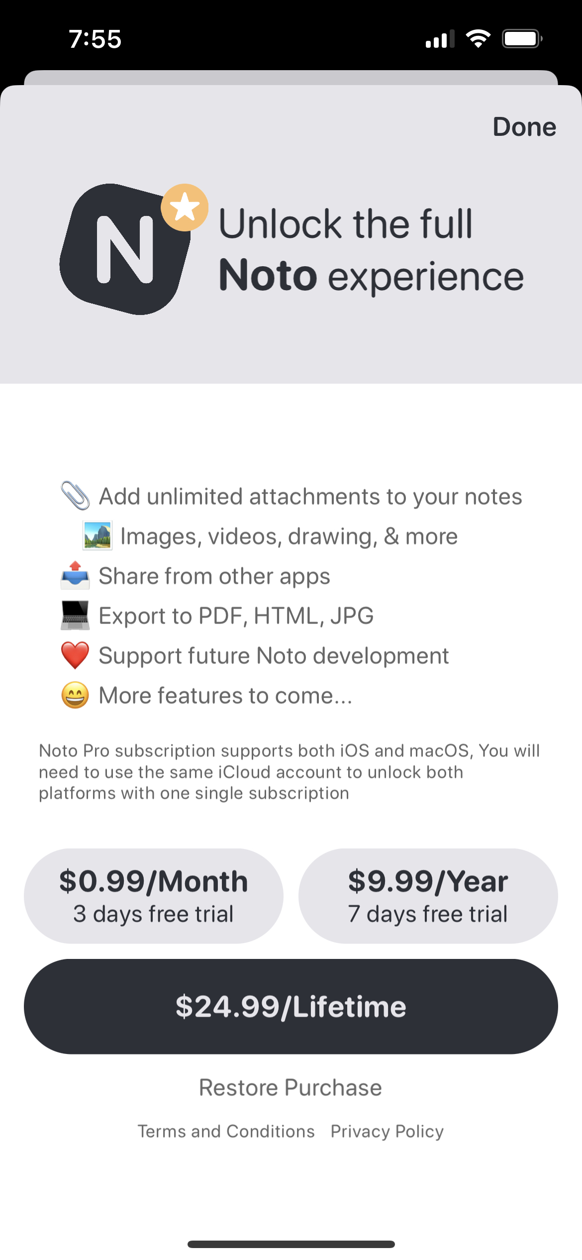 Best Mobile Paywall - Noto