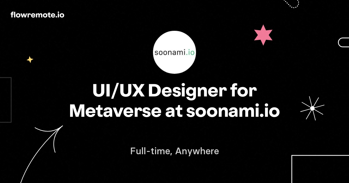 Hiring: Full-time UI/UX Designer for Metaverse at soonami.io