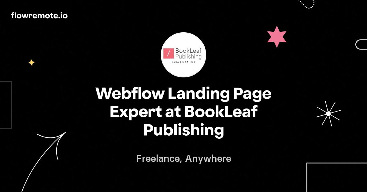 Hiring: Freelance Webflow Landing Page Expert at BookLeaf Publishing