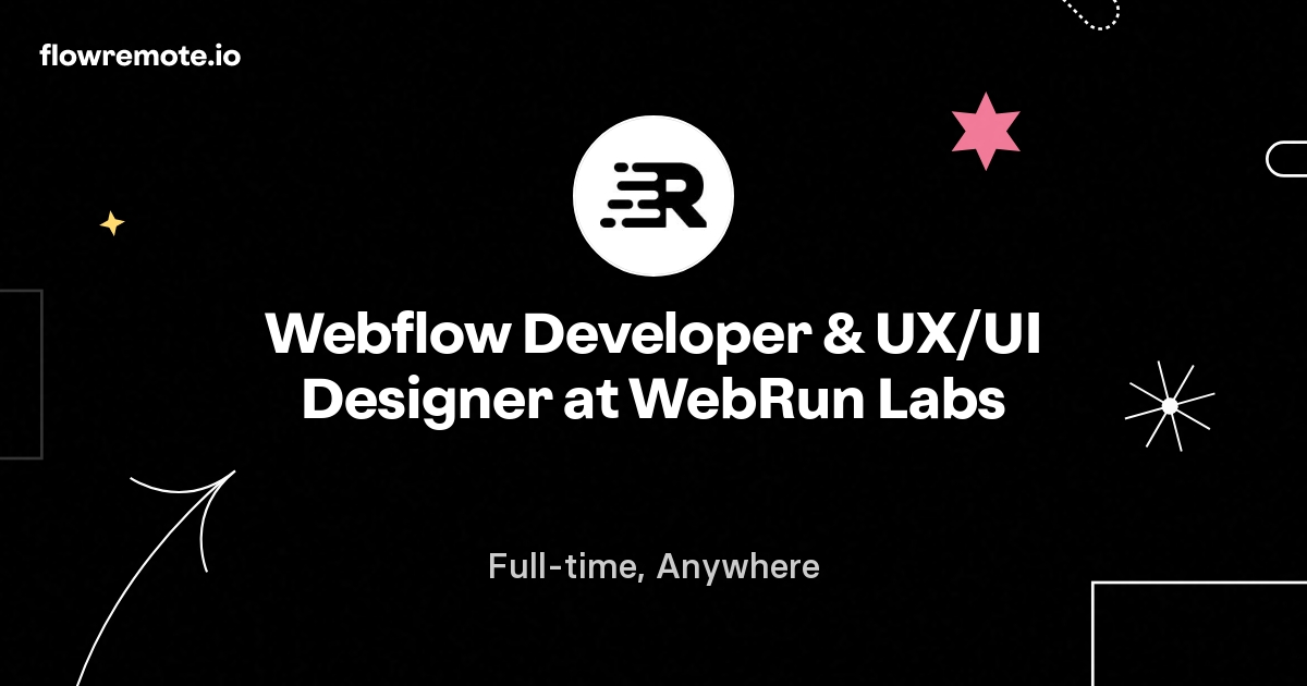 Hiring: Full-time Webflow Developer & UX/UI Designer at WebRun Labs