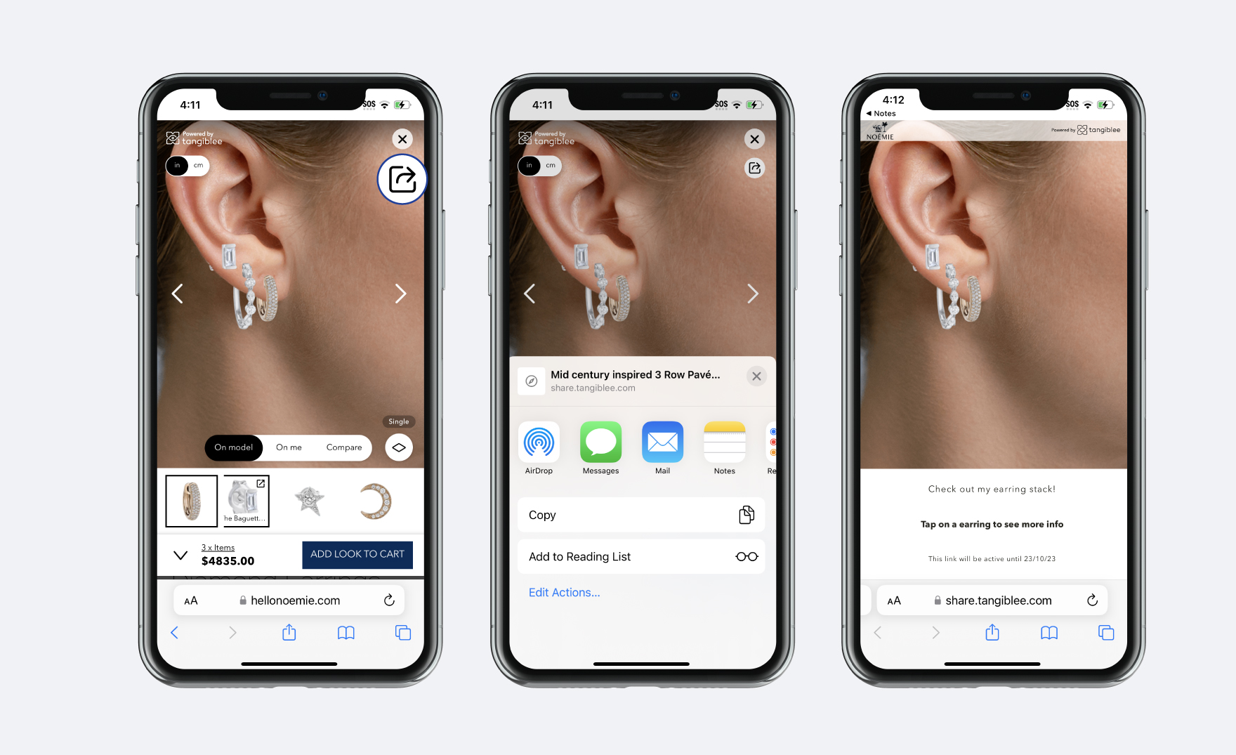 On Model Earring Stacking