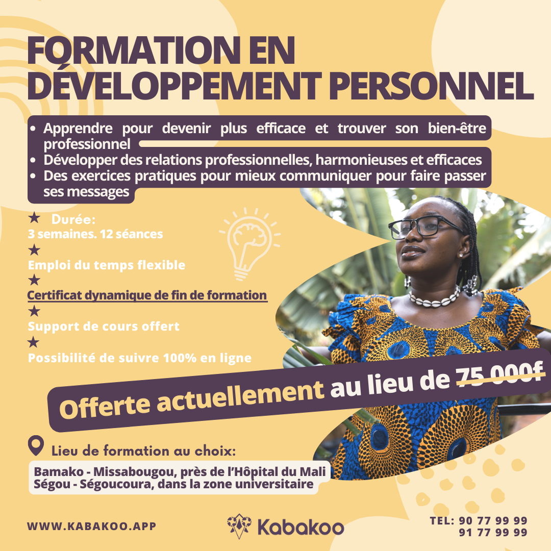 Kabakoo offre une formation en développement personnel aux 1000 membres ...