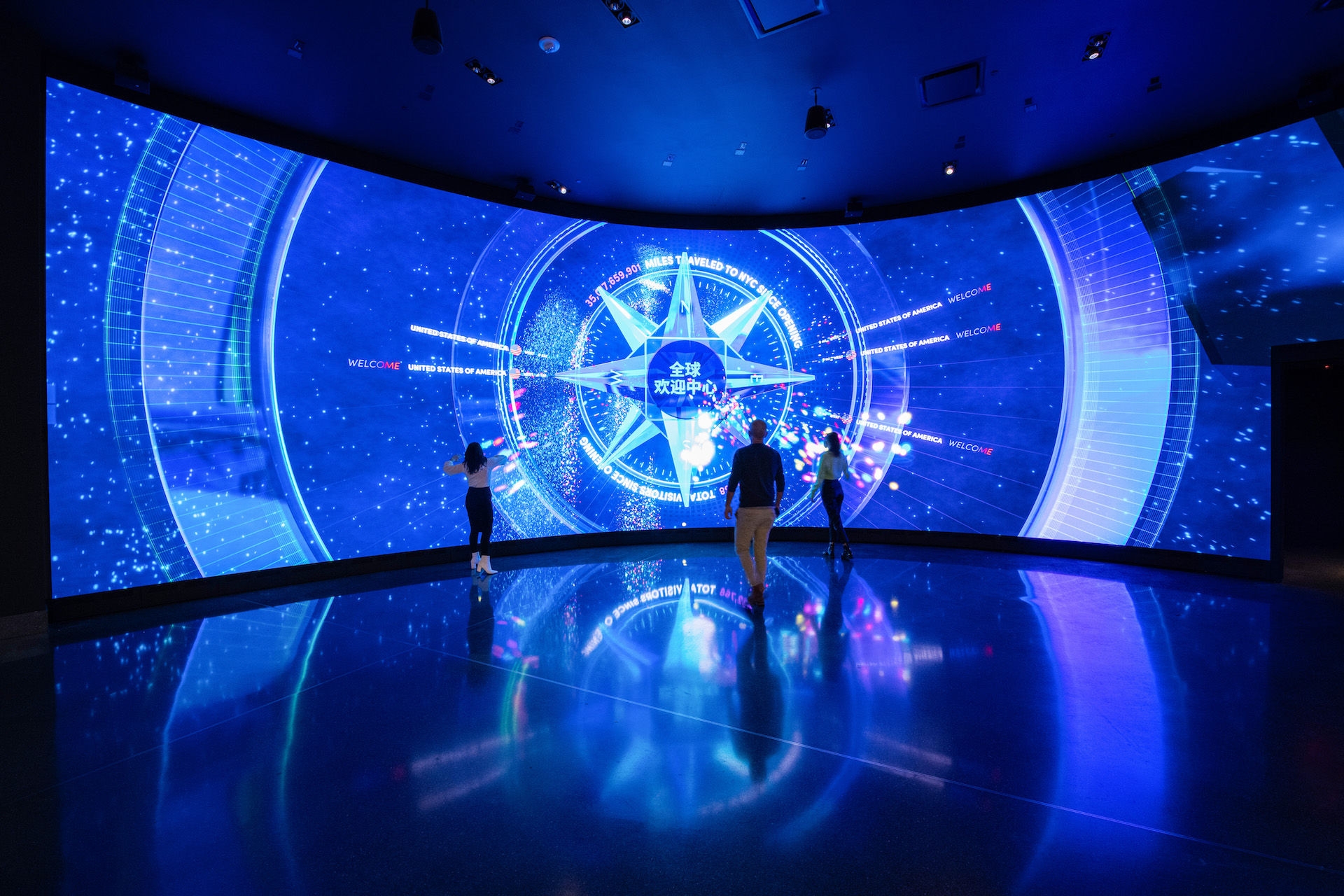 Welcome Wall at One World Observatory - Powered by Realmotion™