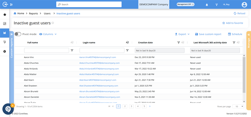 Office 365 Admin Center Activity Reports