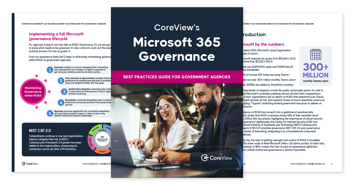Free Guide: M365 Governance Best Practices for Government | CoreView
