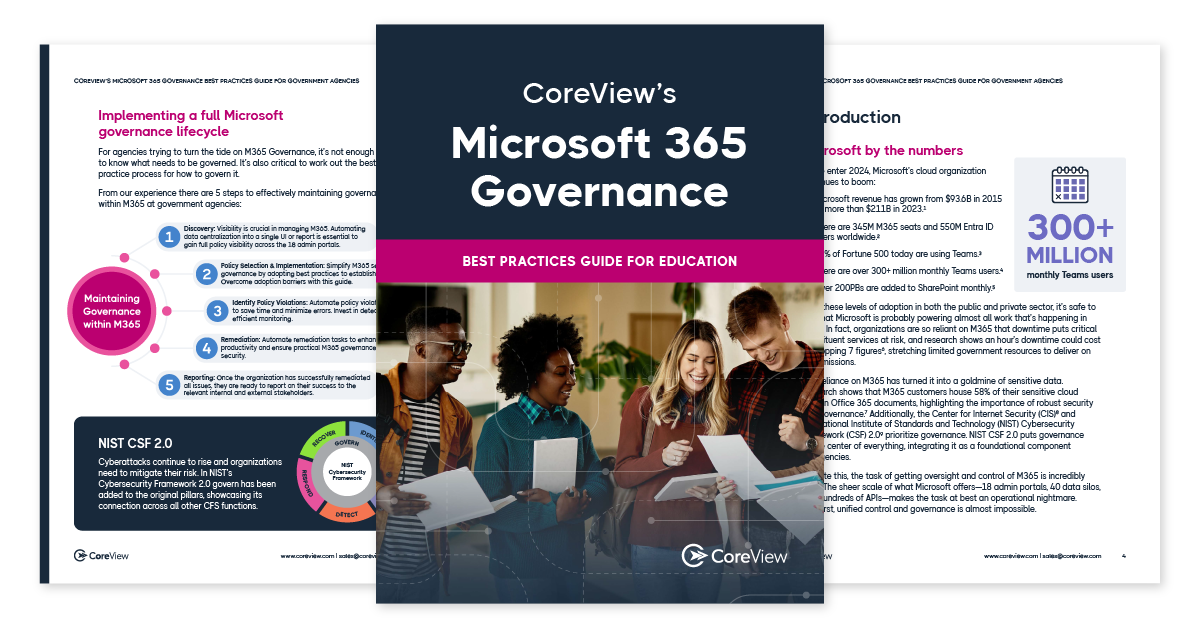 Free Guide: M365 Governance Best Practices for Education | CoreView