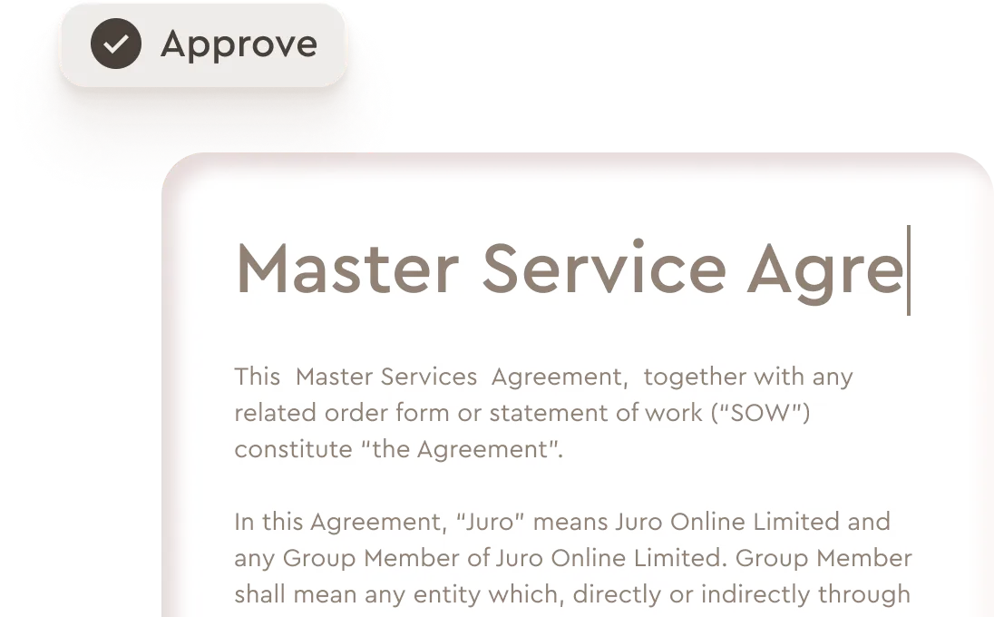 Juro | Approve contracts