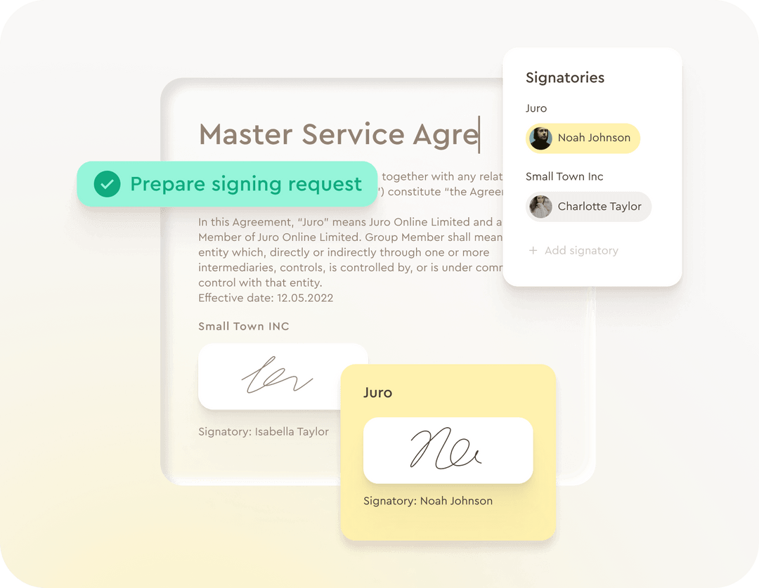 Juro | Sign contracts