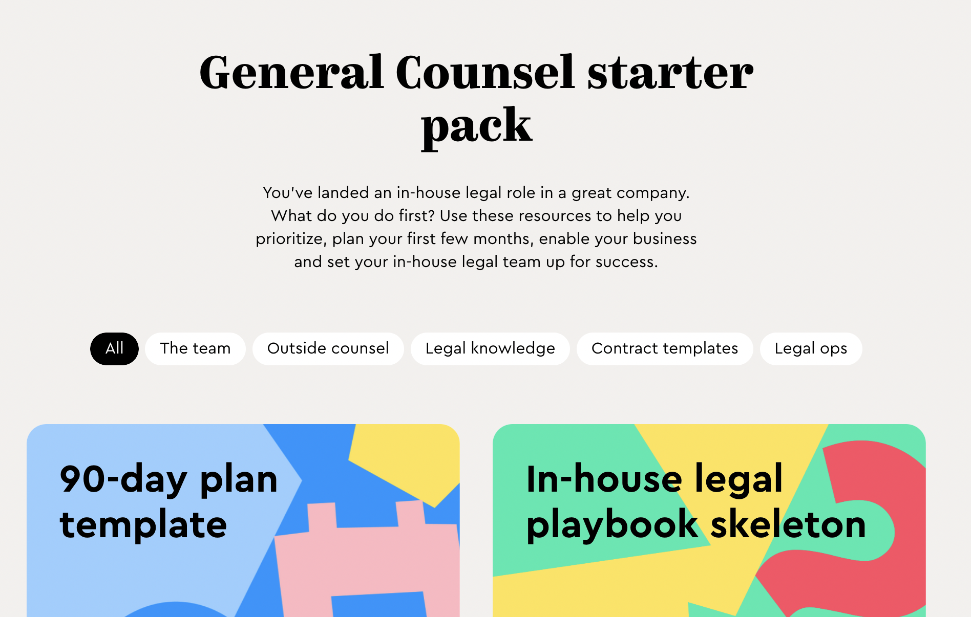General Counsel resources