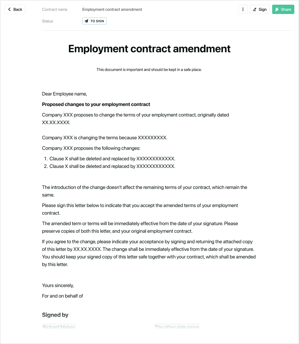 Employment Agreement Contract Template Free Printable Documents