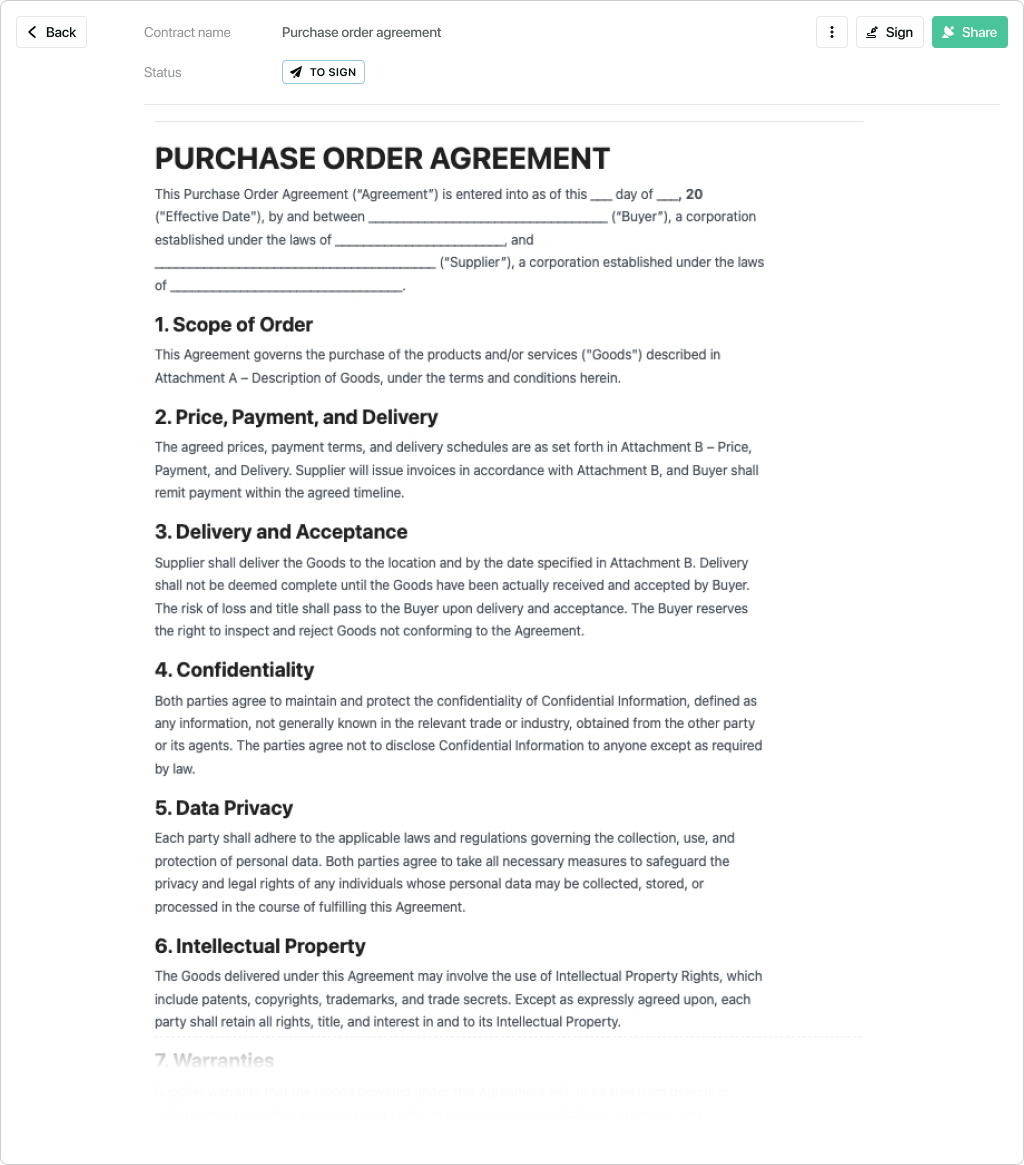 Simple Purchase Order