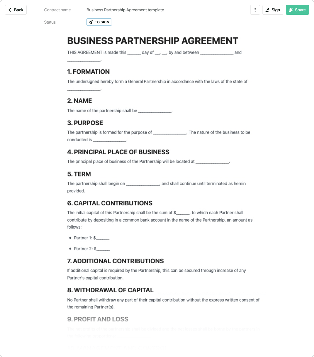 Business Agreement Template
