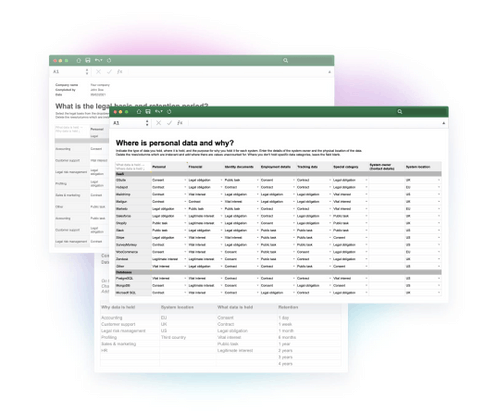 Data mapping template