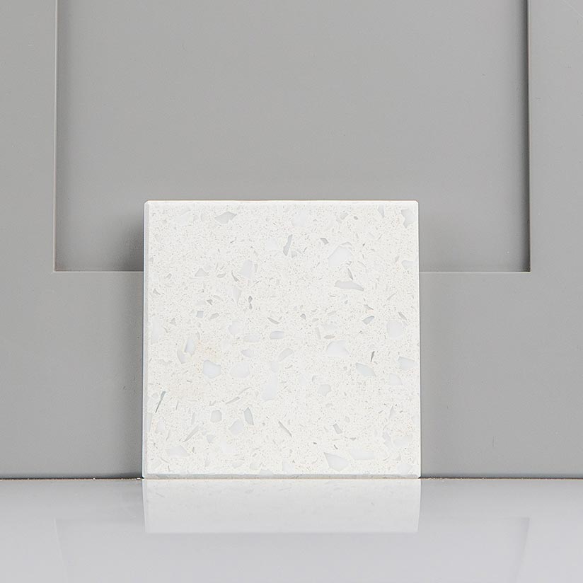 Cloud Recycled Glass Countertop Samples | Curava