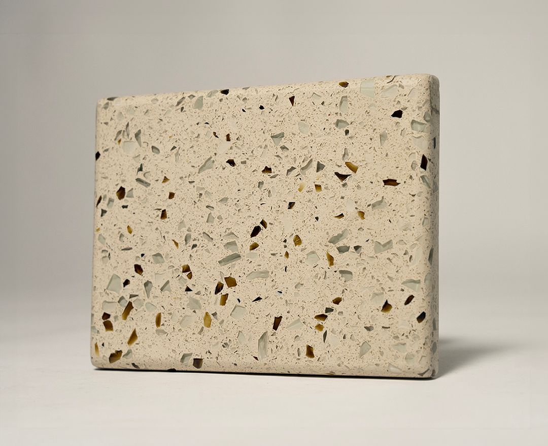 Mocha Recycled Glass Countertop Samples | Curava