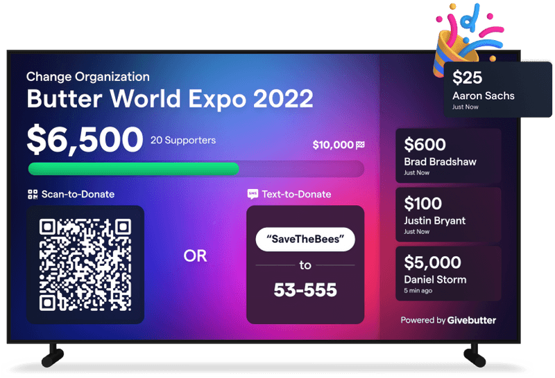 Free Live Display: Elevate Your Fundraising Events | Givebutter