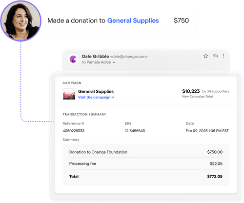 Free & Automatic Nonprofit Donation Receipts | Givebutter