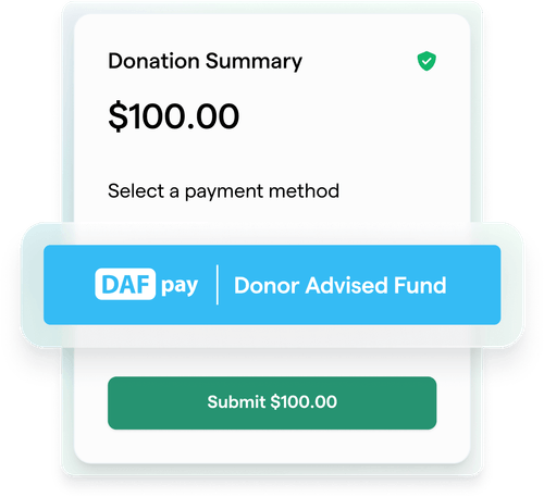 Free DAF Widget: Easiest Way To Accept DAF Donations | Givebutter