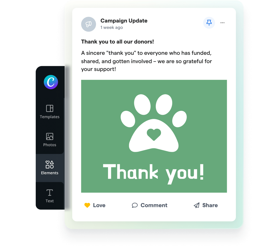Share Fundraising Announcements & Milestones | Givebutter