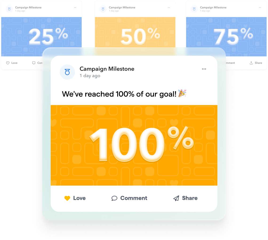 Share Fundraising Announcements & Milestones | Givebutter