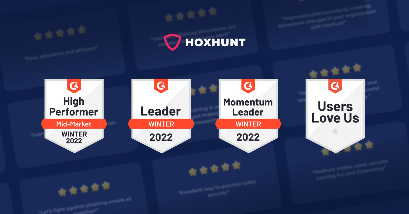 G2 Winter 2022 Leader in Security Awareness Training - Hoxhunt
