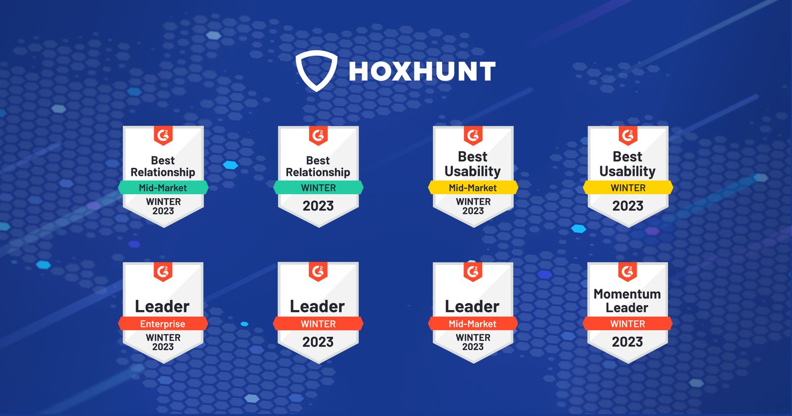 Hoxhunt awarded 9 G2 winter 2023 badges - Hoxhunt