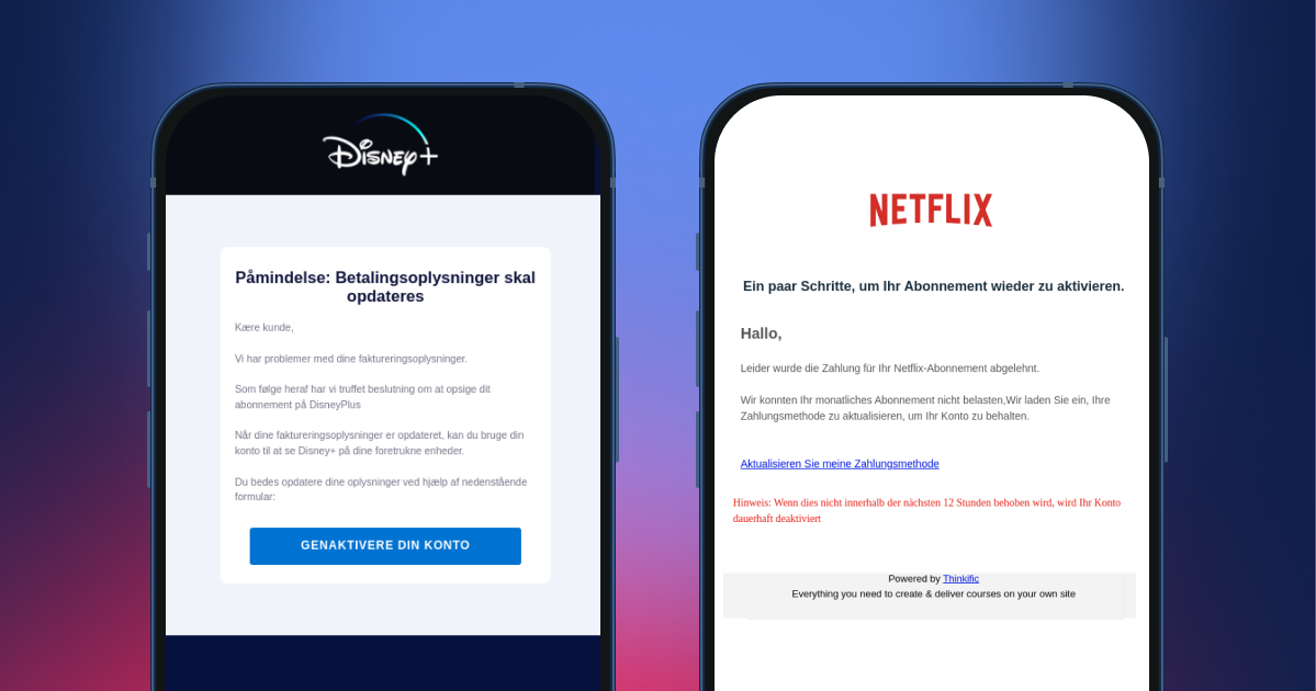 Disney+ and Netflix impersonation – Fake streaming service subscription ...
