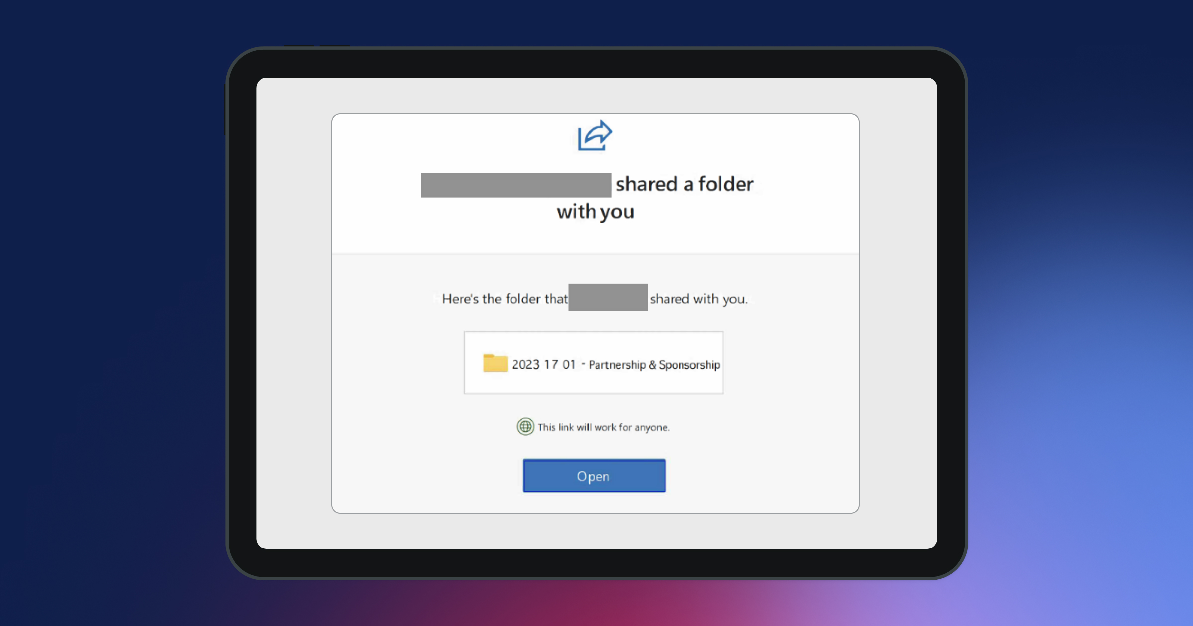 File-sharing notification phish from a compromised business email - Hoxhunt