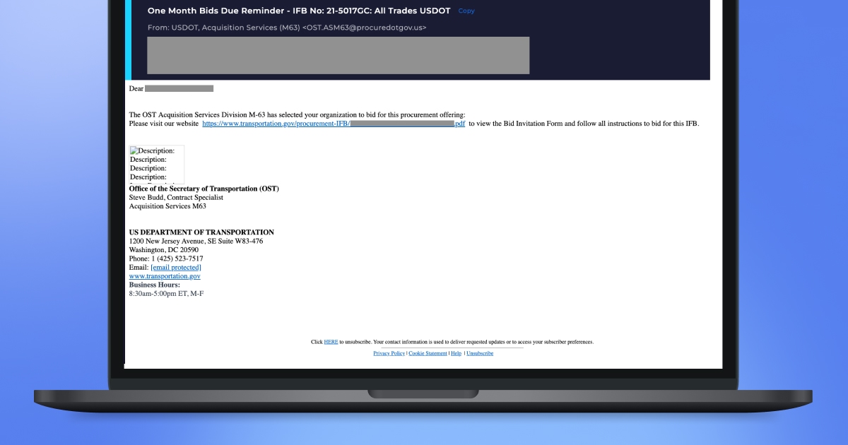 Spoofed 2022 US Department of Transportation Site Is the Most Effective ...