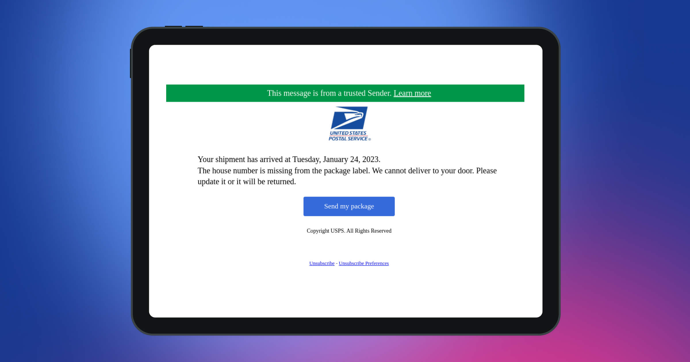 Fake USPS package notifications harvests your MFA tokens - Hoxhunt