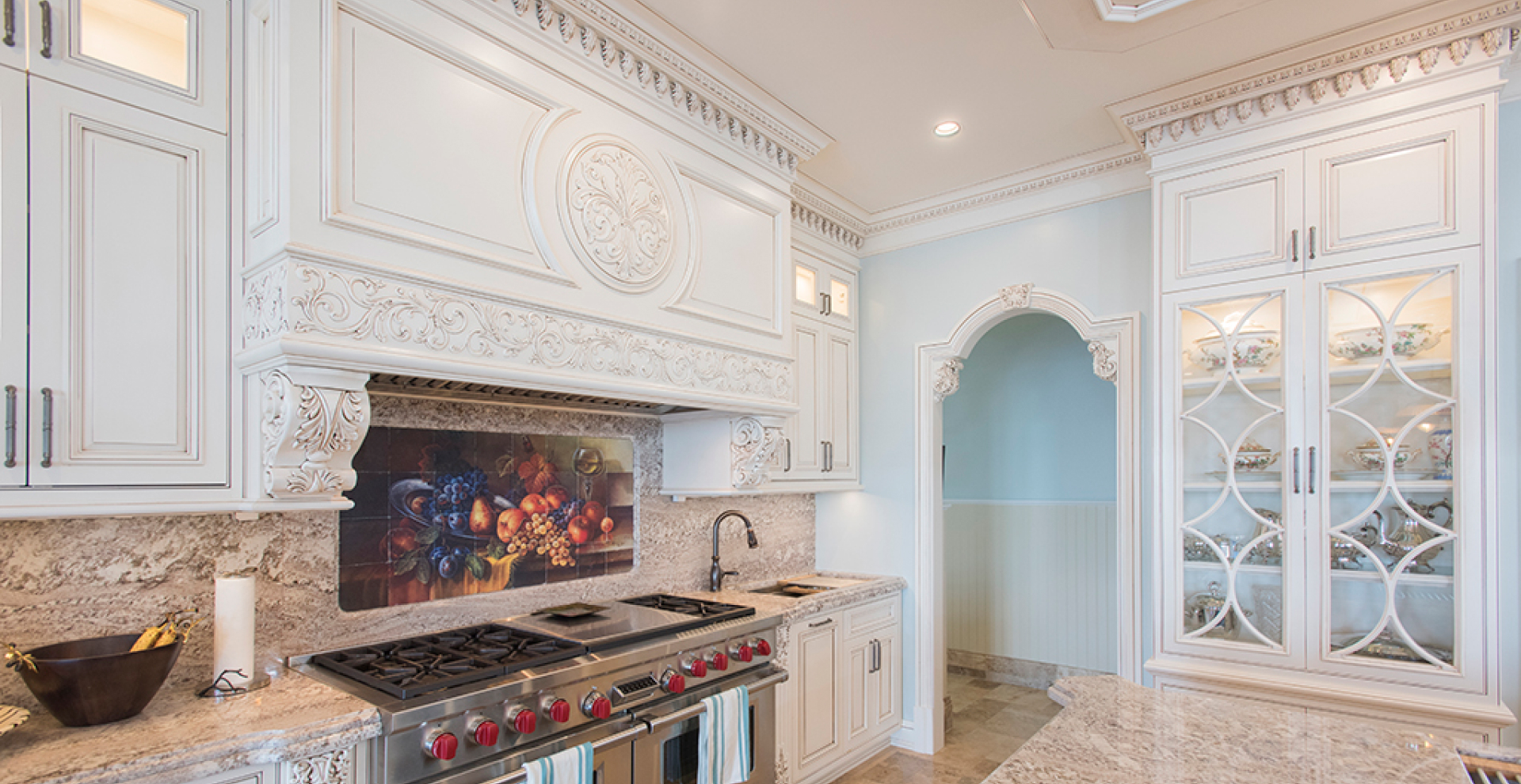 Dark mahogany & almond painted kitchen Fort Lee, NJ | WL Kitchen & Home