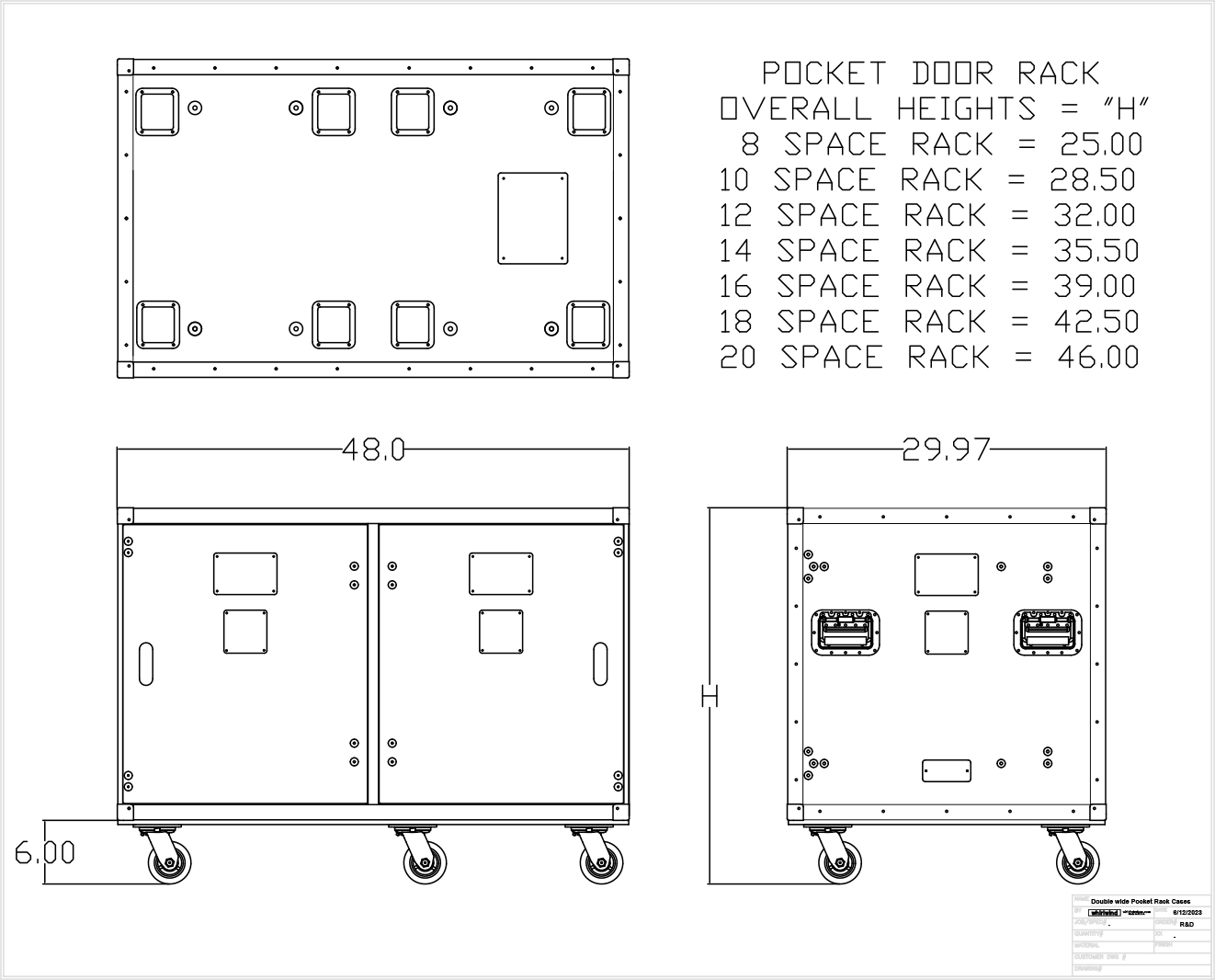 Cyclone Double wide stackable road cases