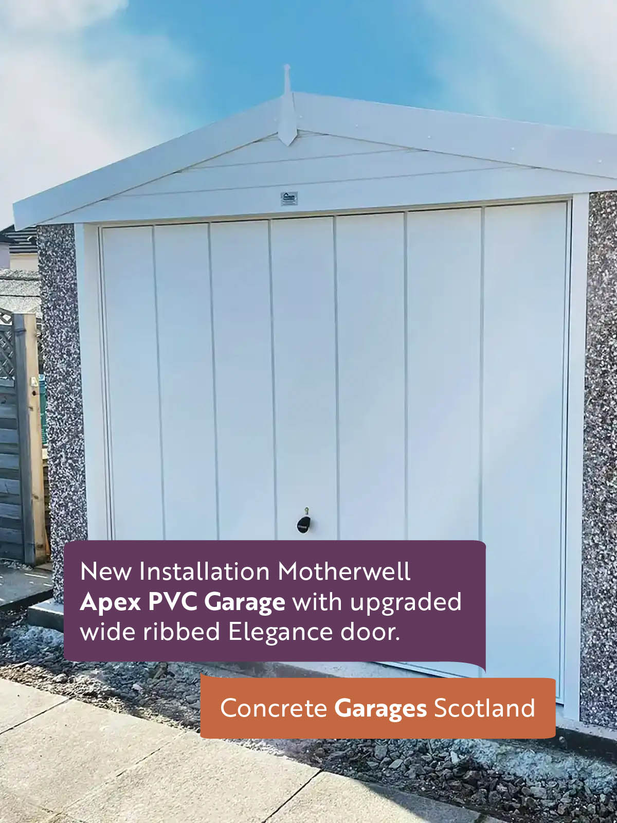 New Apex PVC Garage Installation in Motherwell | Concrete Garages Scotland