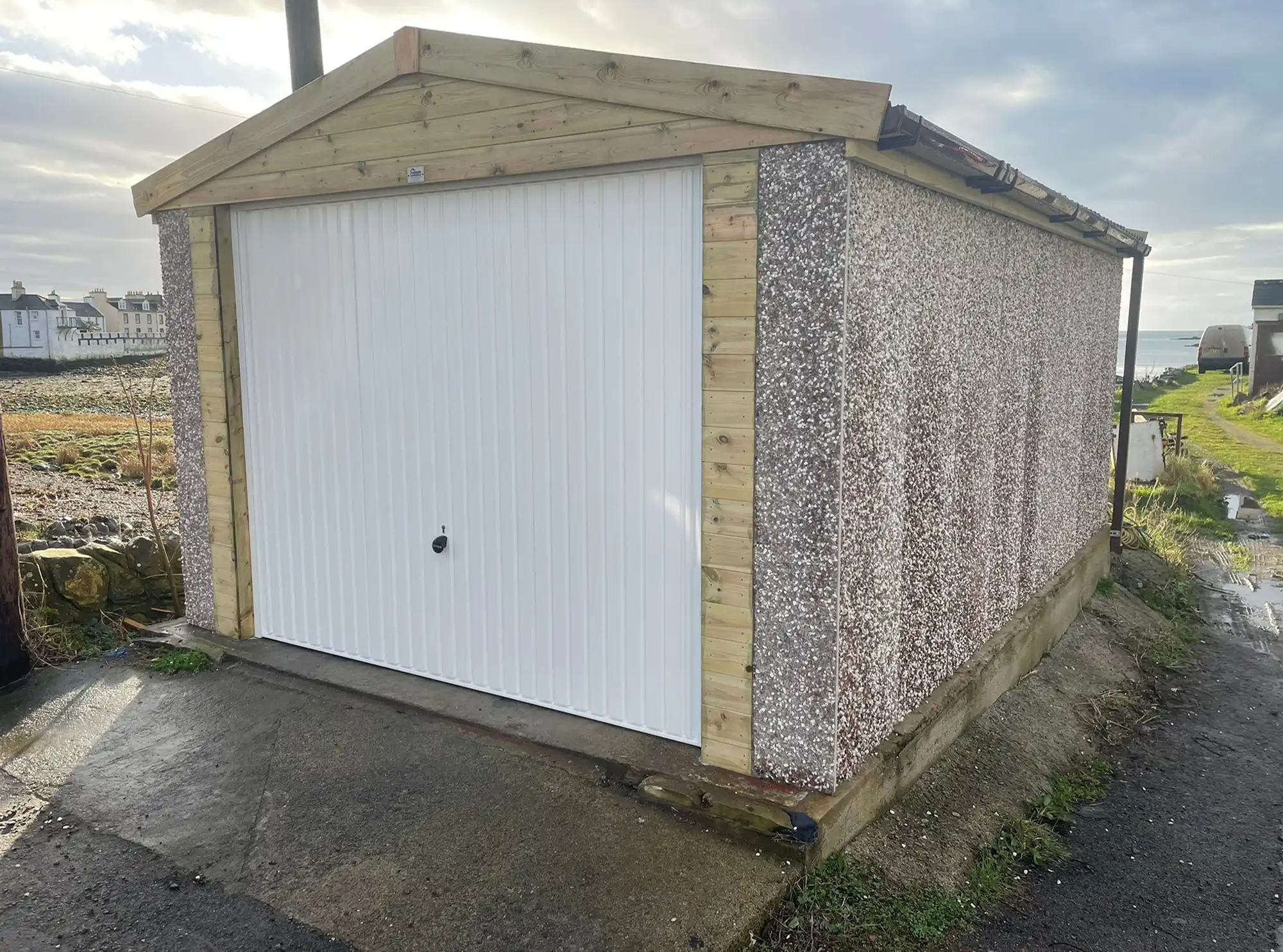 New Apex Timber Garage Installation in Isle of Whithorn | Concrete ...