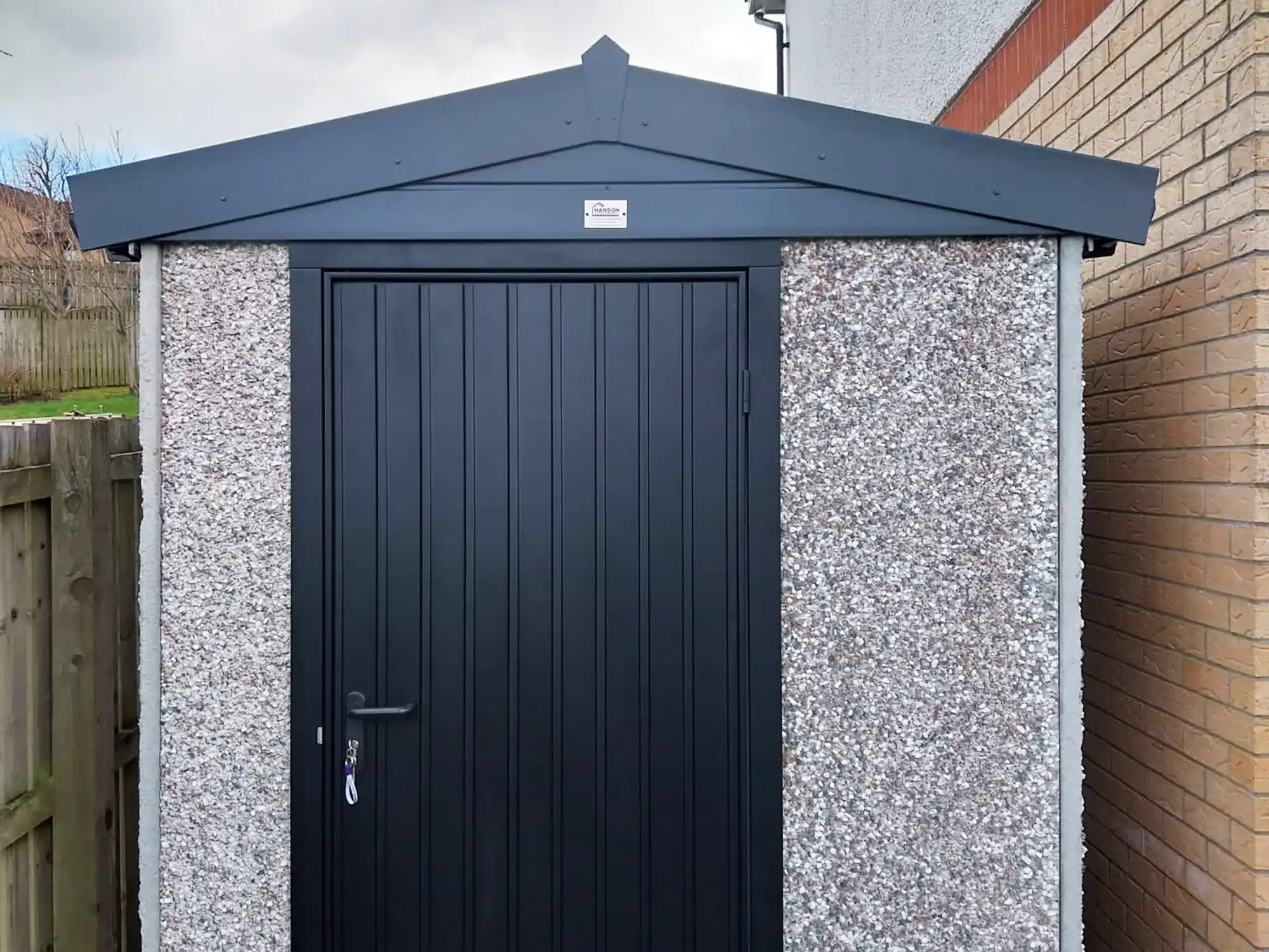 New Apex Graphite Shed in Rutherglen | Concrete Garages Scotland