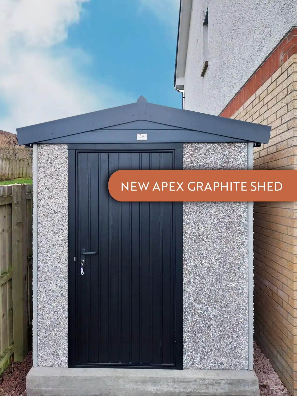 New Apex Graphite Shed in Rutherglen | Concrete Garages Scotland