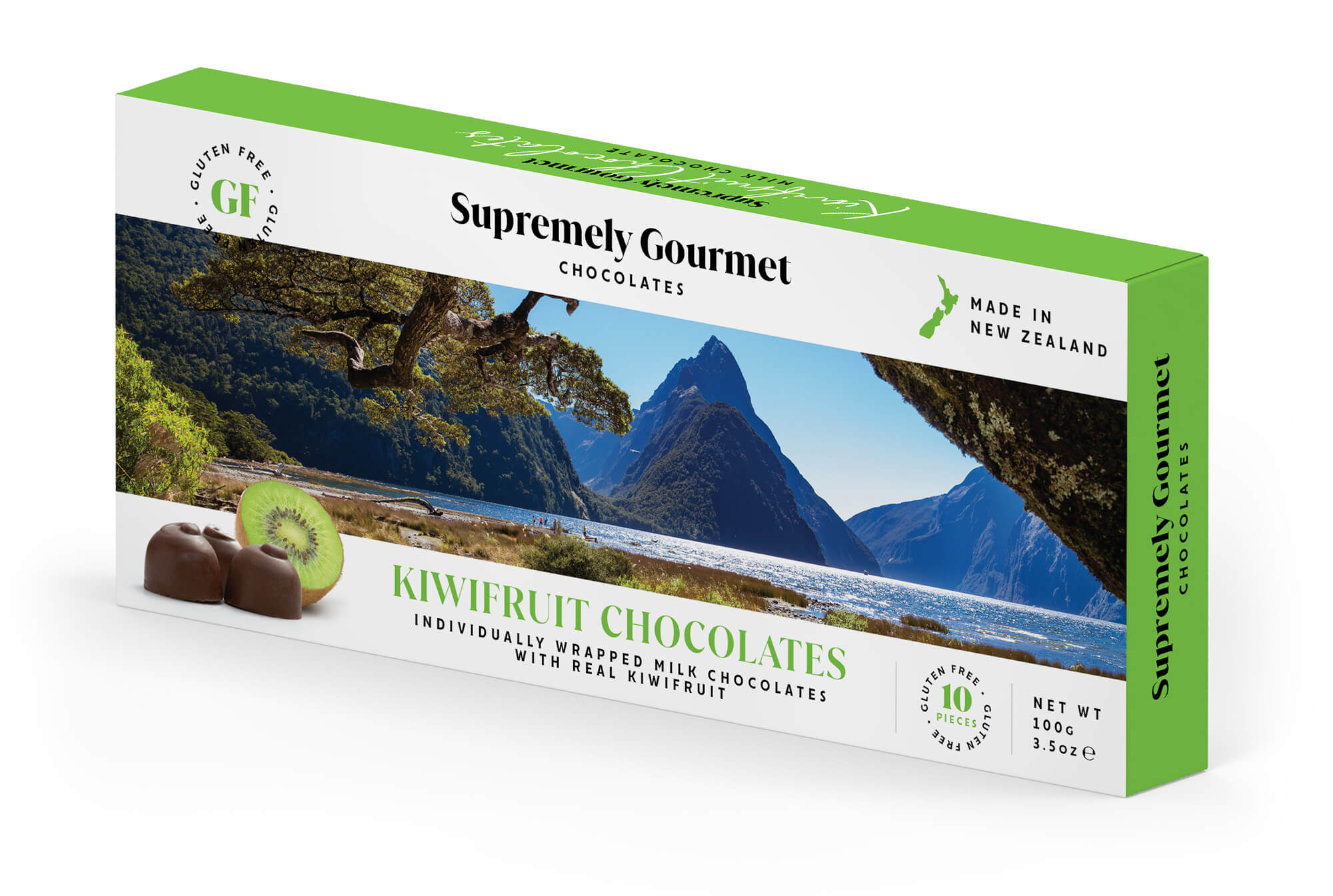 Supremely Gourmet – Scenic New Zealand Kiwifruit Milk Chocolates 10 piece