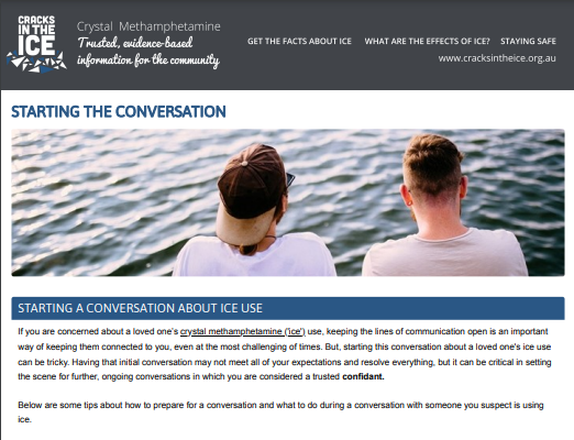 Starting a conversation about ice use - CODE