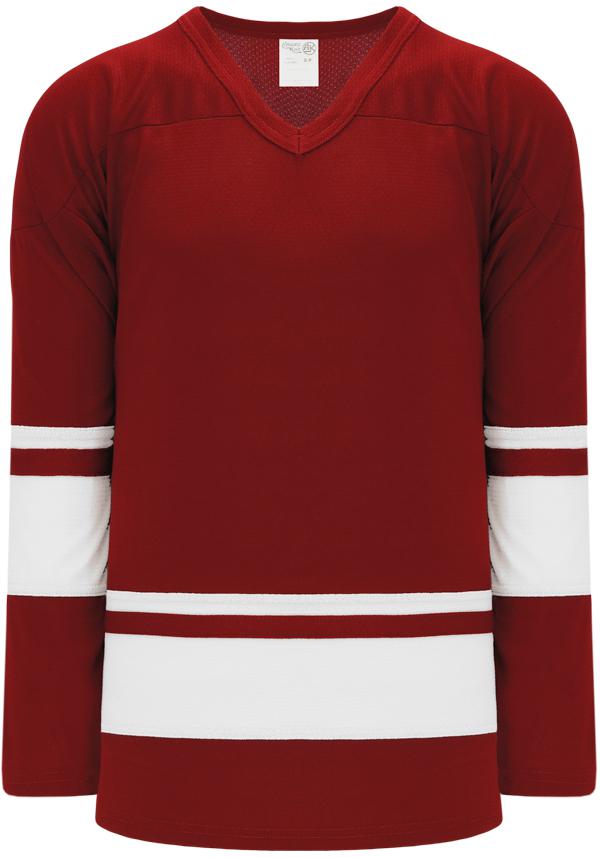 Maroon / White Double Stripe Hockey Jersey